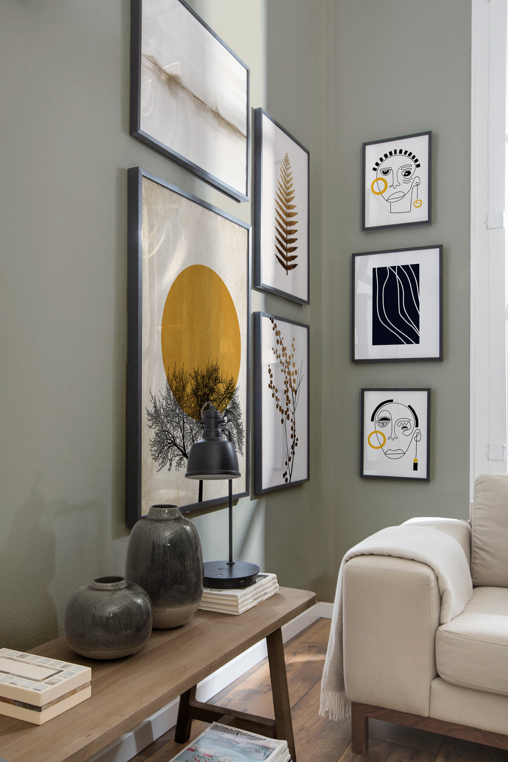 Gold leaf illustration - Abstract art prints – Artesta