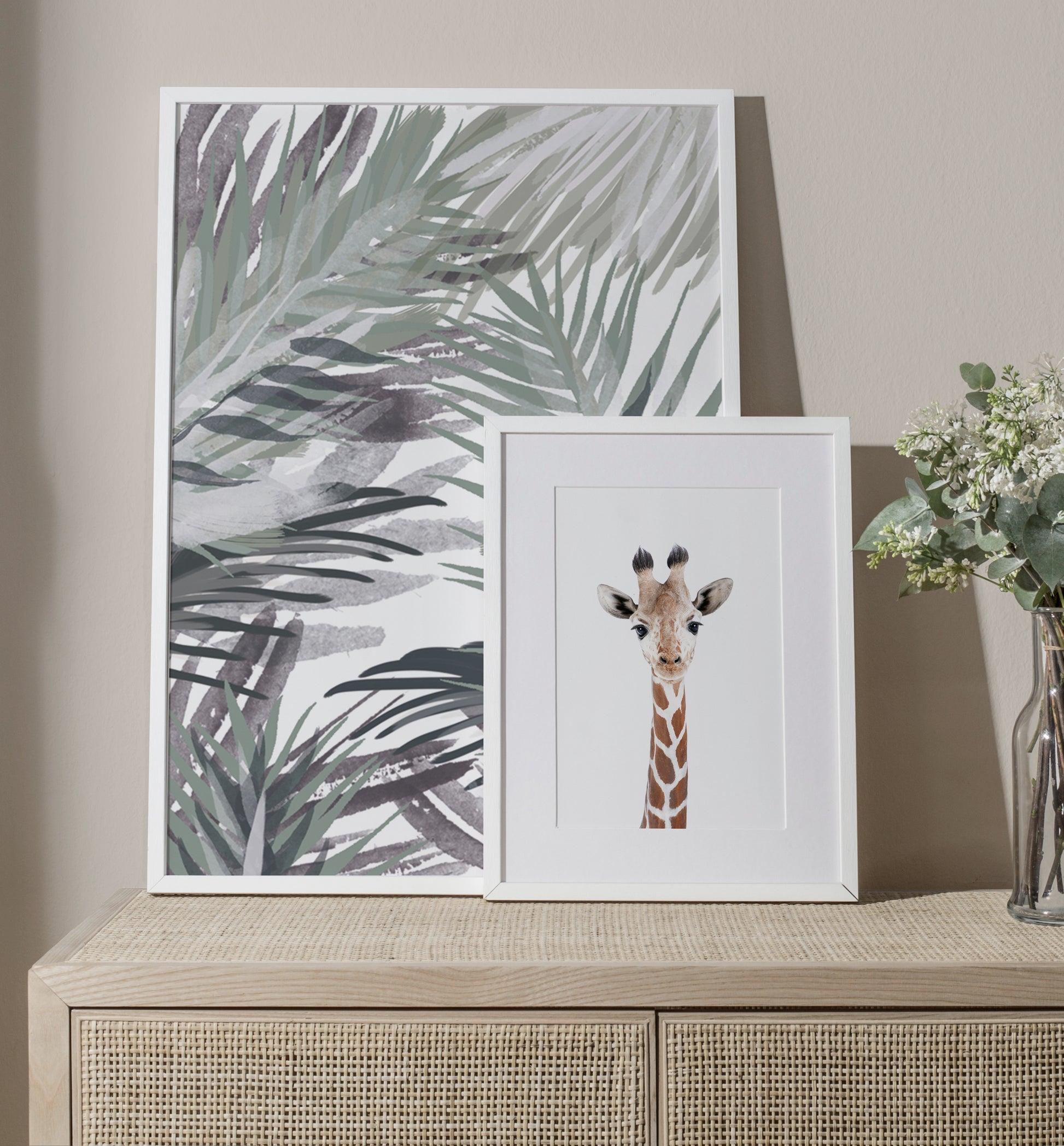 Palm tree leaf illustration poster - Modern posters and prints – Artesta