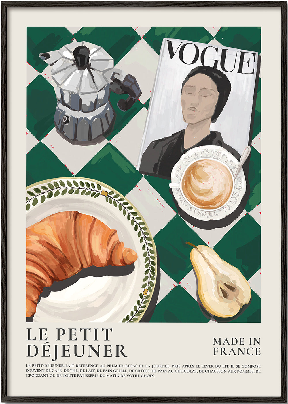 Kitchen art French breakfast with croissant | Wall art, framed prints ...